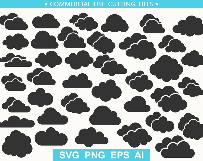 Clouds SVG Files for Silhouette Cameo and Cricut. Clouds Weather Svg ...