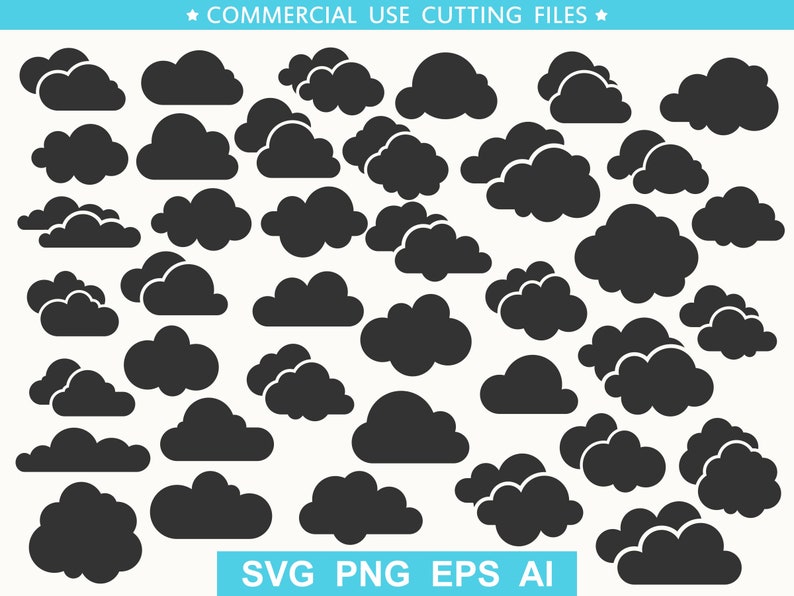 CLOUDS SVG, CLOUD Svg Cut Files for Cricut, Clouds Svg Cut Files ...