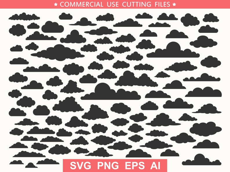 Cloud Svg. Sky Svg. Clouds Clipart. Cloud Vector. Cloud Silhouette ...