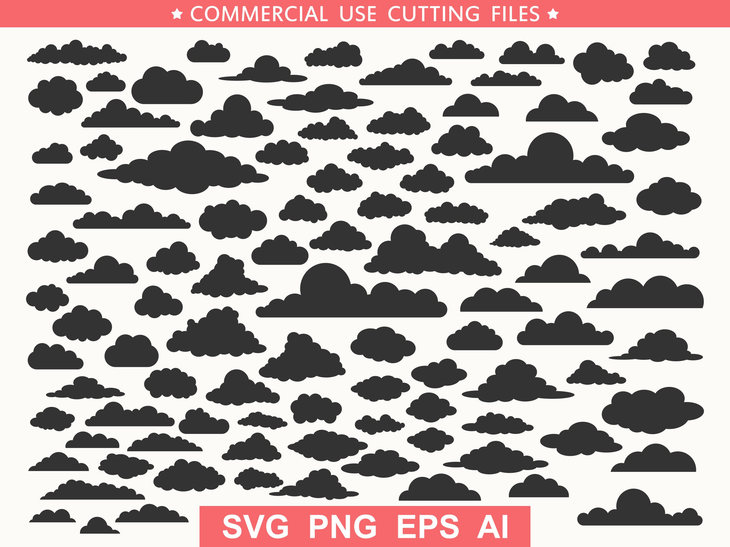 Cloud Svg. Sky Svg. Clouds Clipart. Cloud Vector. Cloud Silhouette ...