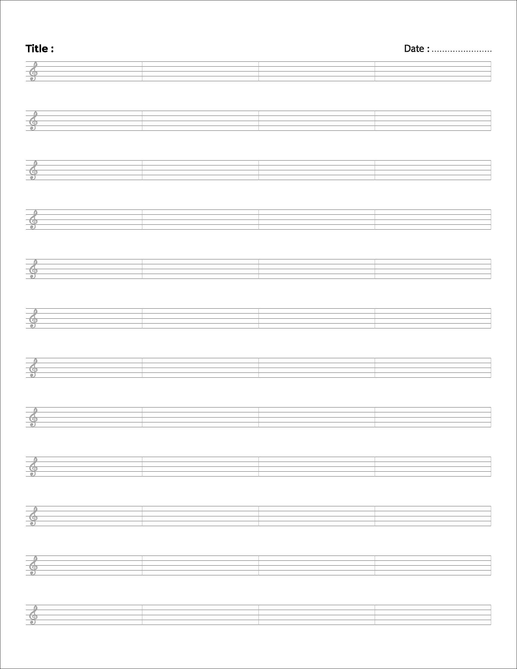 Blank Sheet Music Score Paper Sheet Music Writing Music Original Score ...
