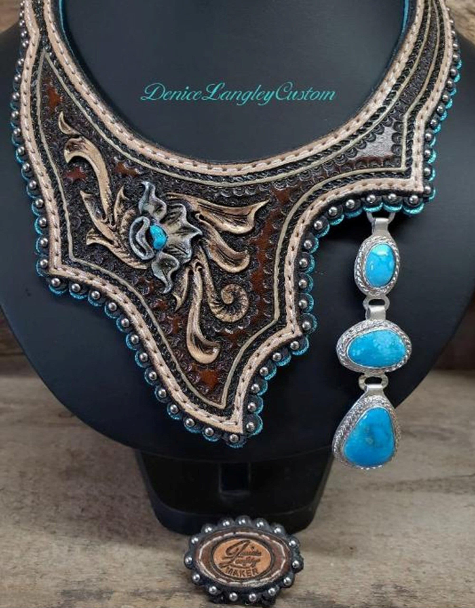 Custom Leather Neck Pieces W Removable Pendants - Etsy