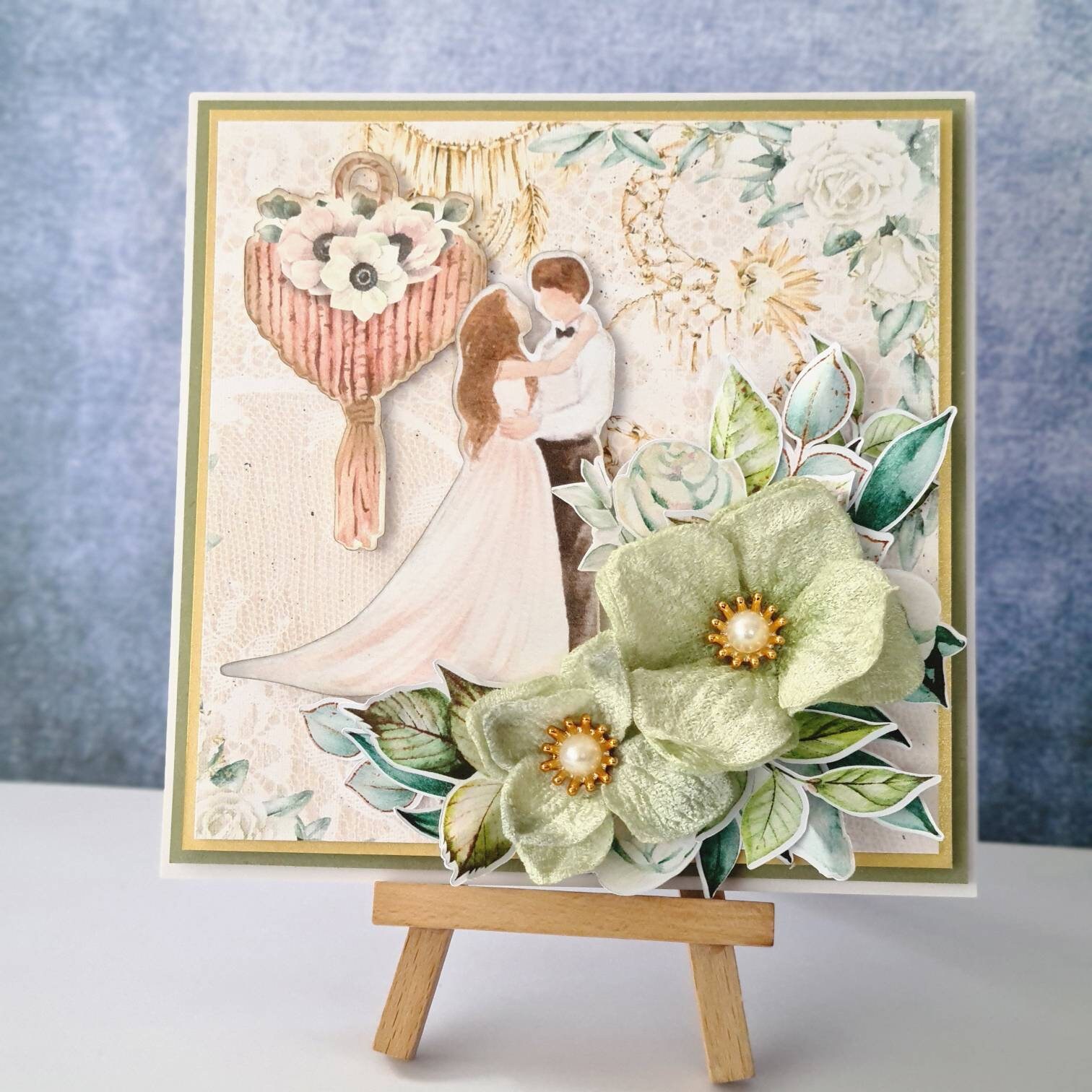 Boho Handmade Wedding Card. Luxury Wedding Wishes. Romantic Wedding ...