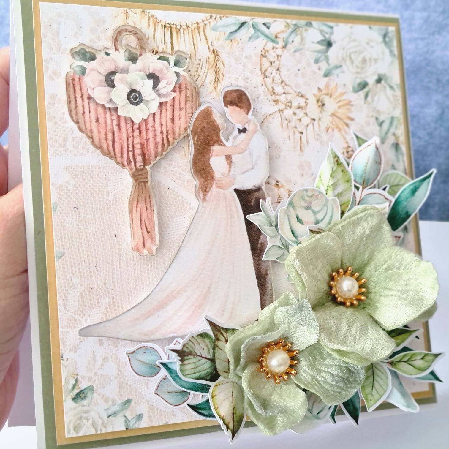 Boho Handmade Wedding Card. Luxury Wedding Wishes. Romantic Wedding ...