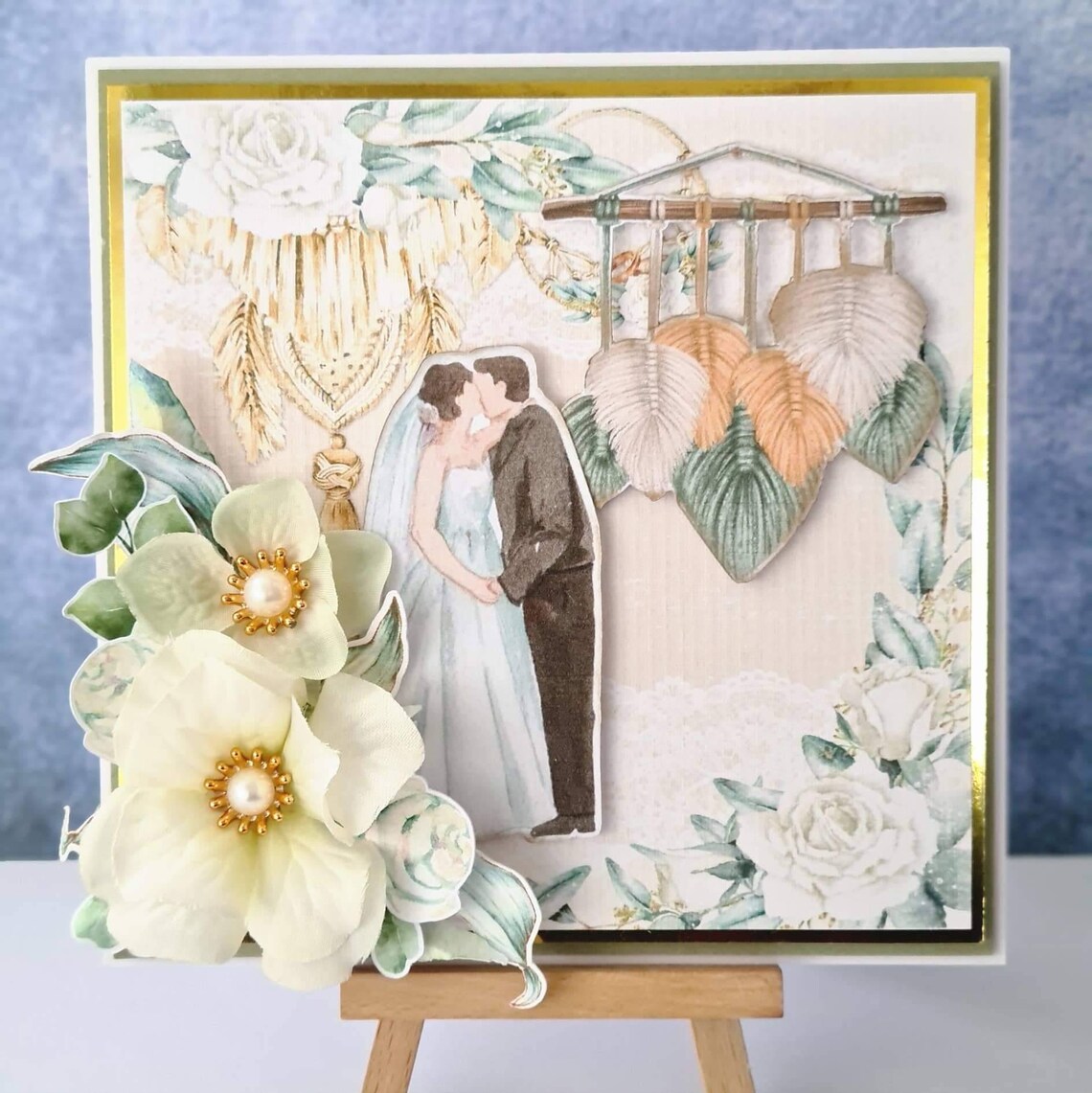 Boho Handmade Wedding Card. Luxury Wedding Wishes. Romantic - Etsy