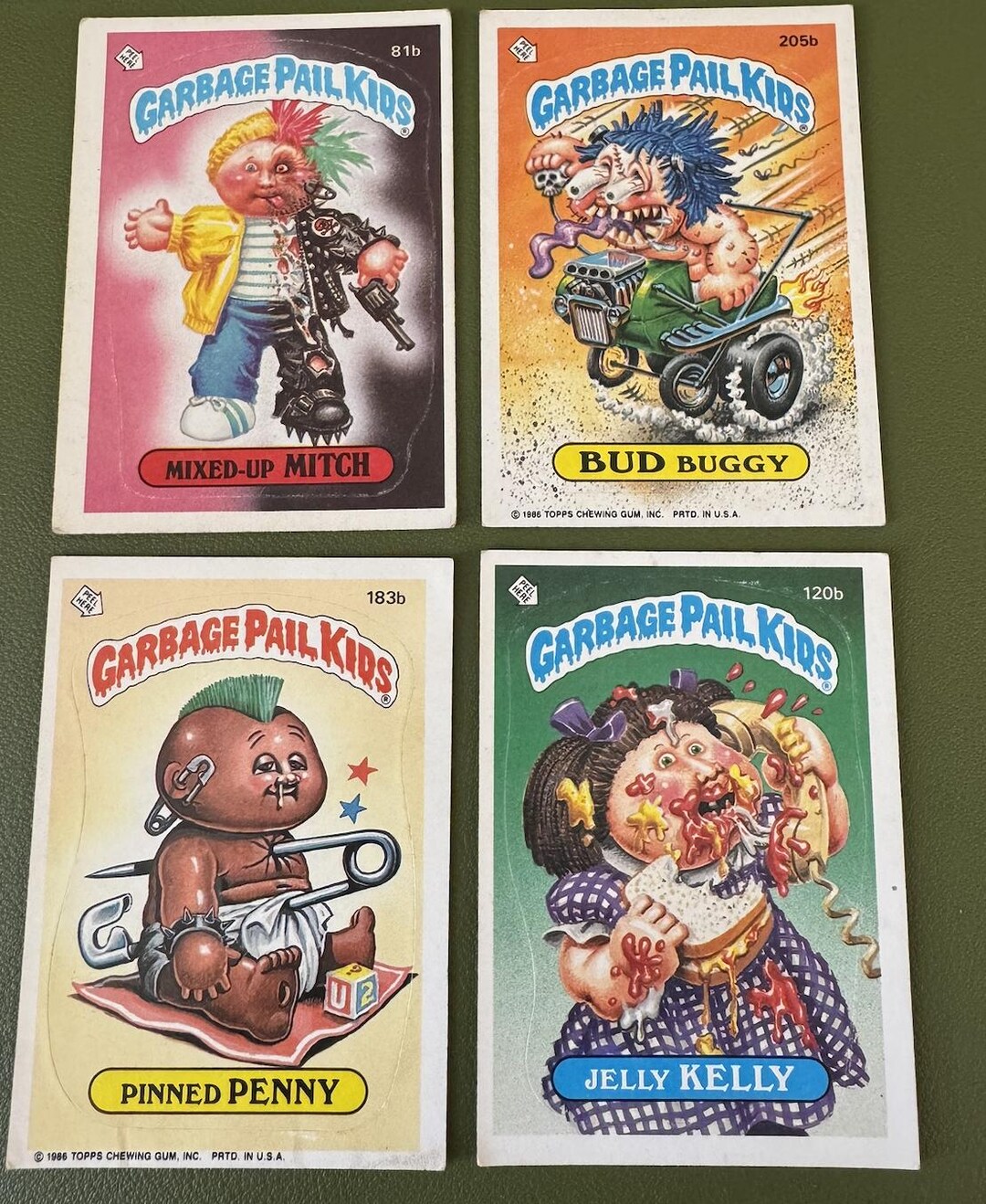 Topps - Garbage Pail Kids - Mixed-up Mitch 81b, Bud Buggy 205b, Pinned ...