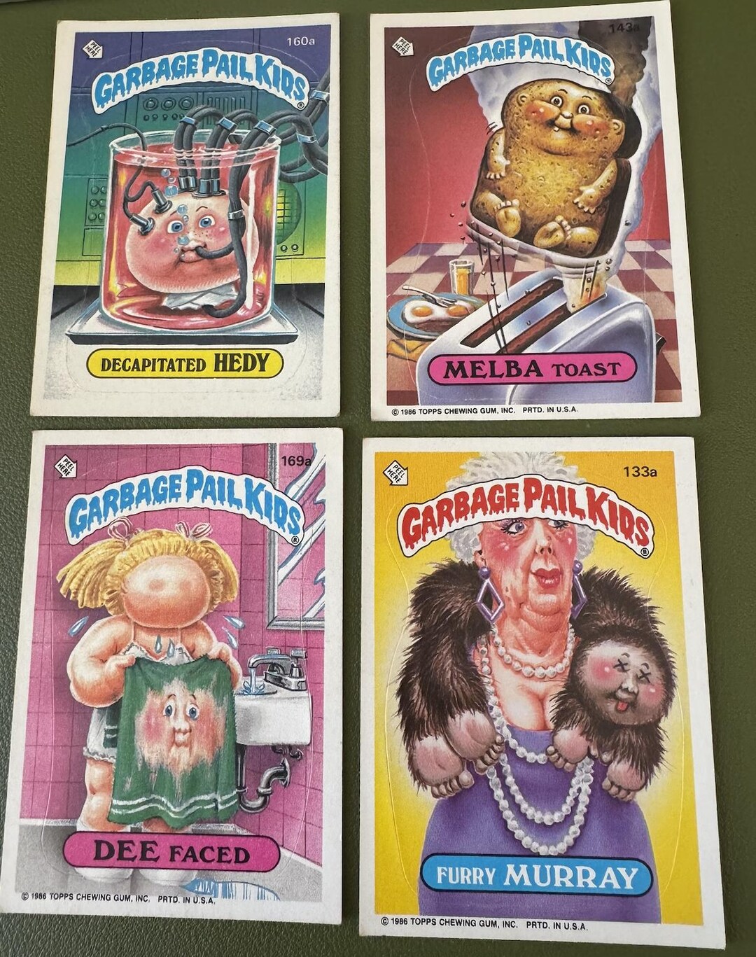 Topps Garbage Pail Kids Decapitated Hedy 160a Melba Toast 143a