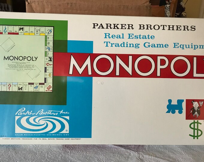 Vintage 1961 Monopoly Parker Brothers Board Game - Etsy Canada