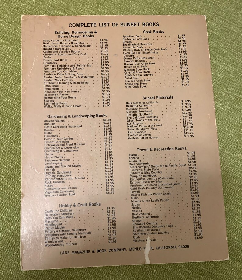Basic Home Repairs - A Sunset Book - Paperback - 1971 - Etsy