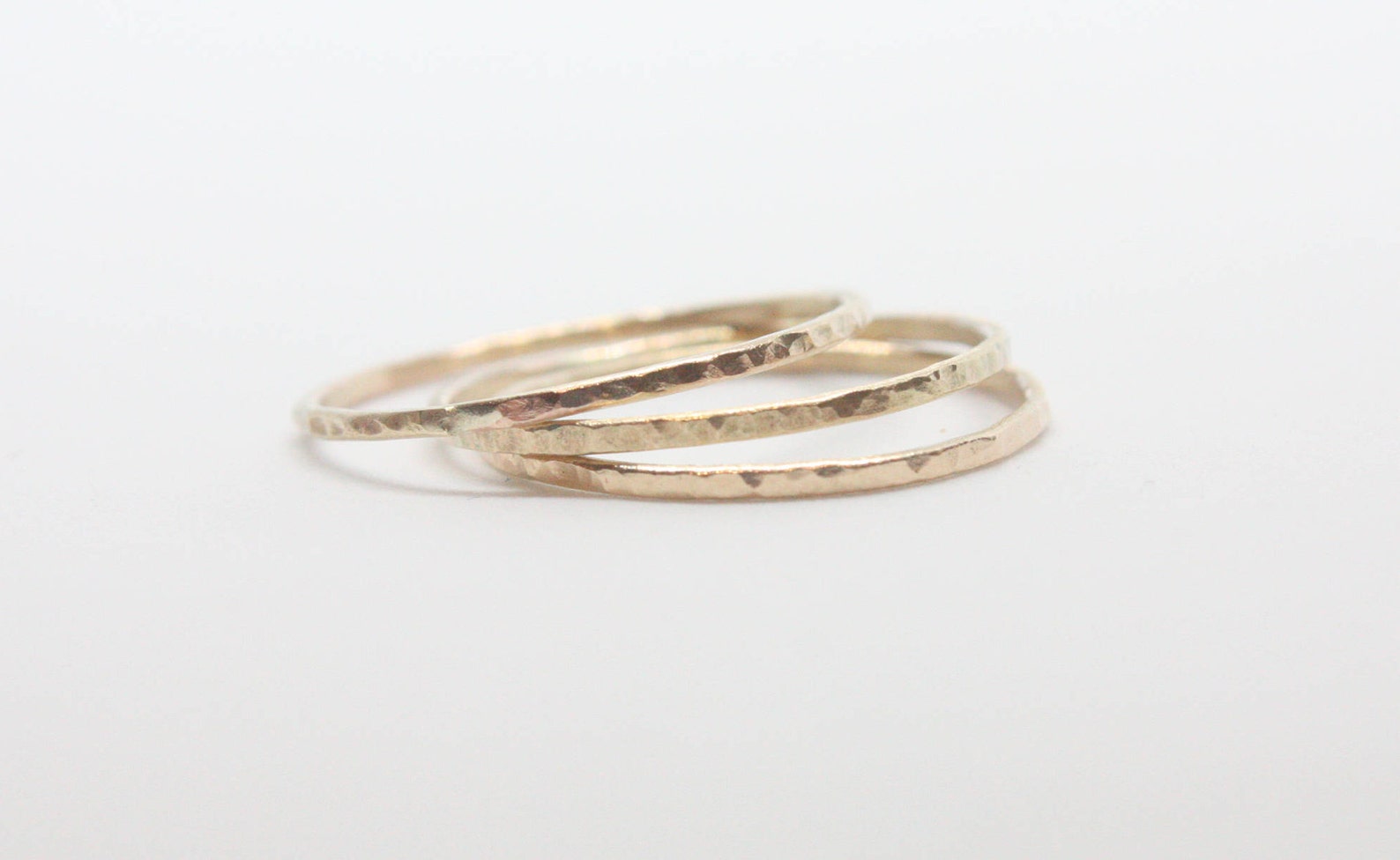 3 thin 9k OR solid gold ring . Set of 3 gold rings . Delicate | Etsy