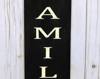 Vertical family sign | Etsy