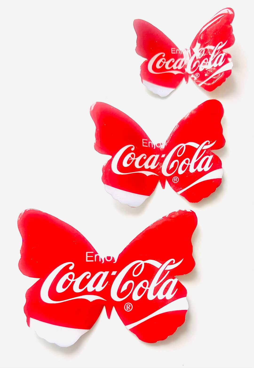 Recycled Coca Cola Tin Can Butterflies. Butterflies Made for Tin, Soda ...
