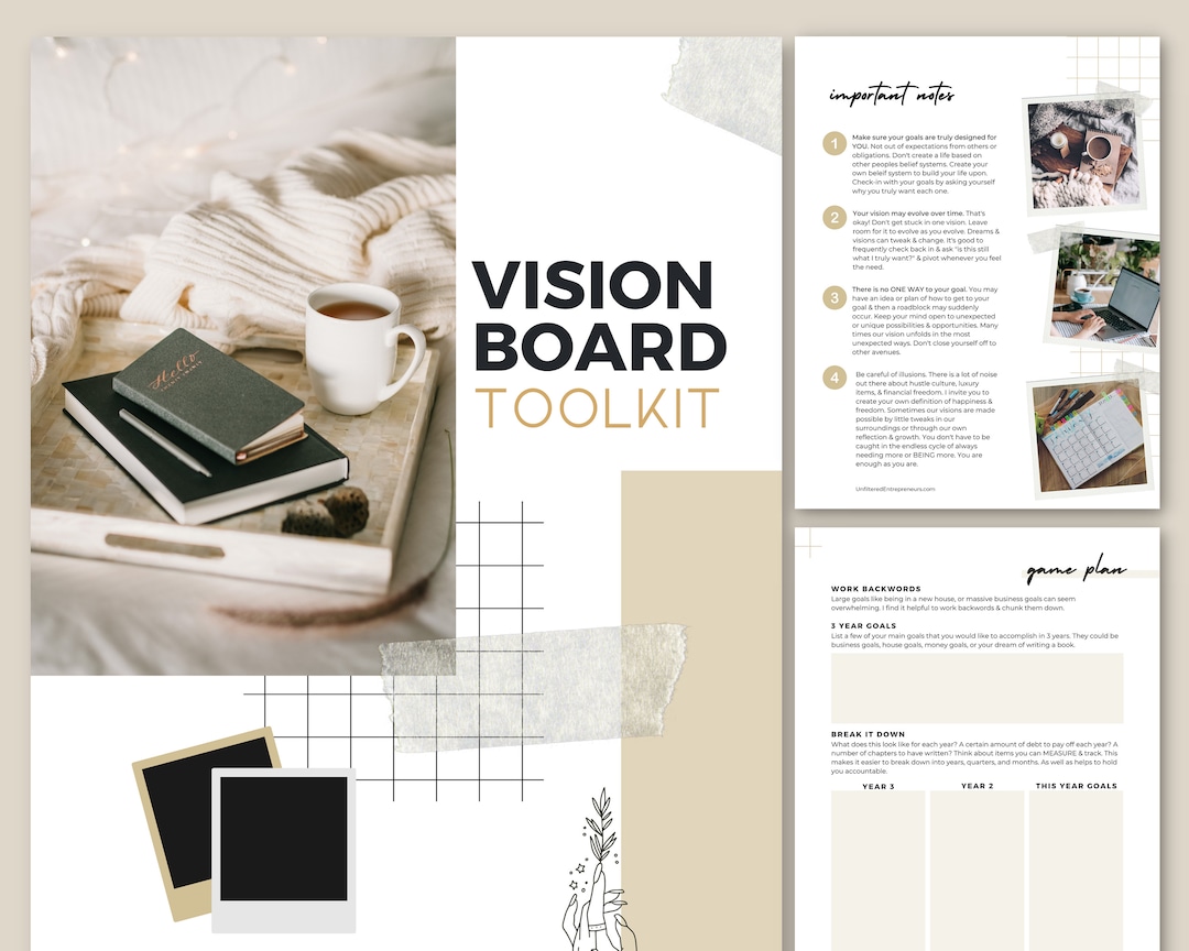 Vision Board Workbook 2025, Manifestation Planner, Goal Setting Planner ...