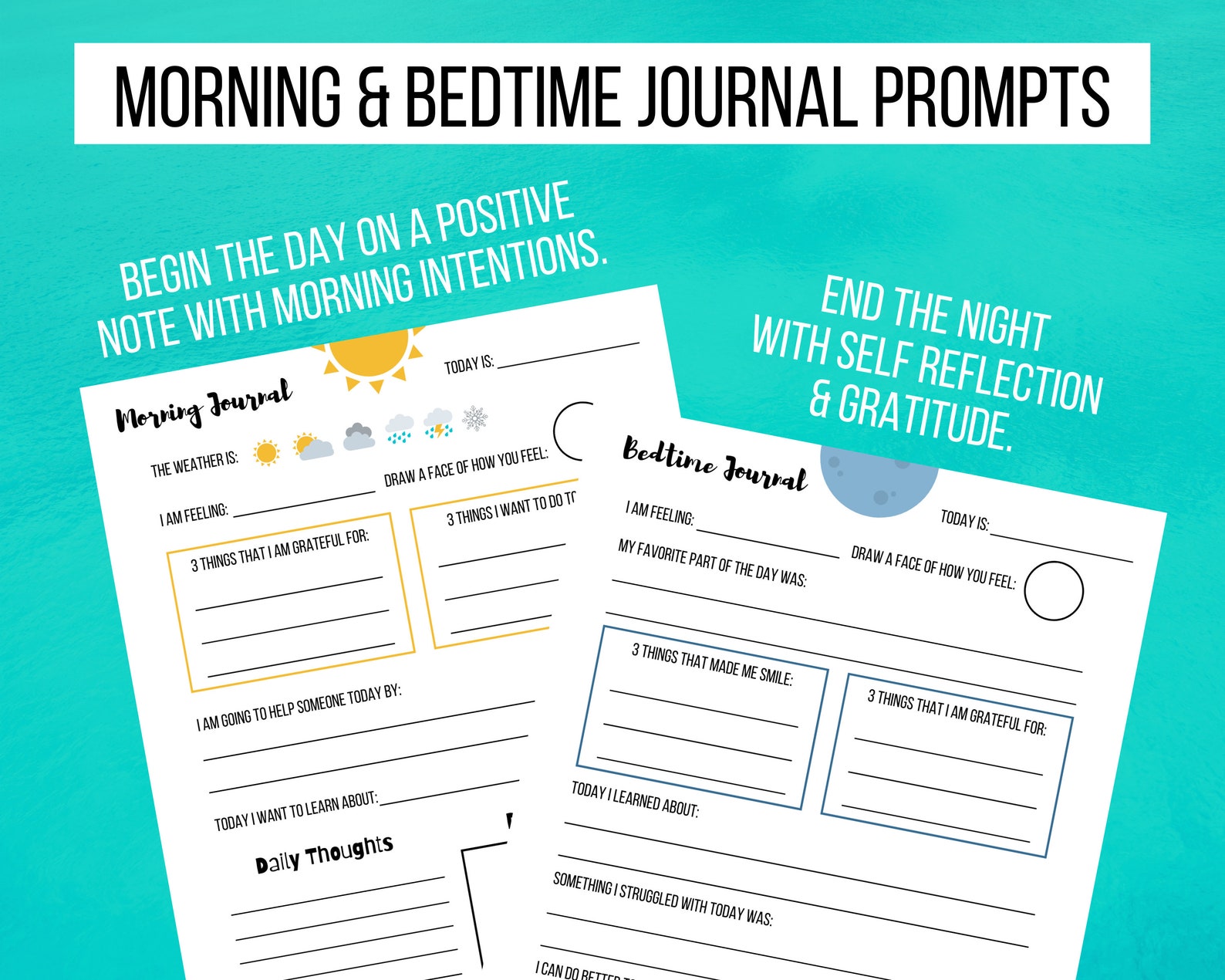 Kids Daily Journal Printable, Kids Activity Downloads, Gratitude ...