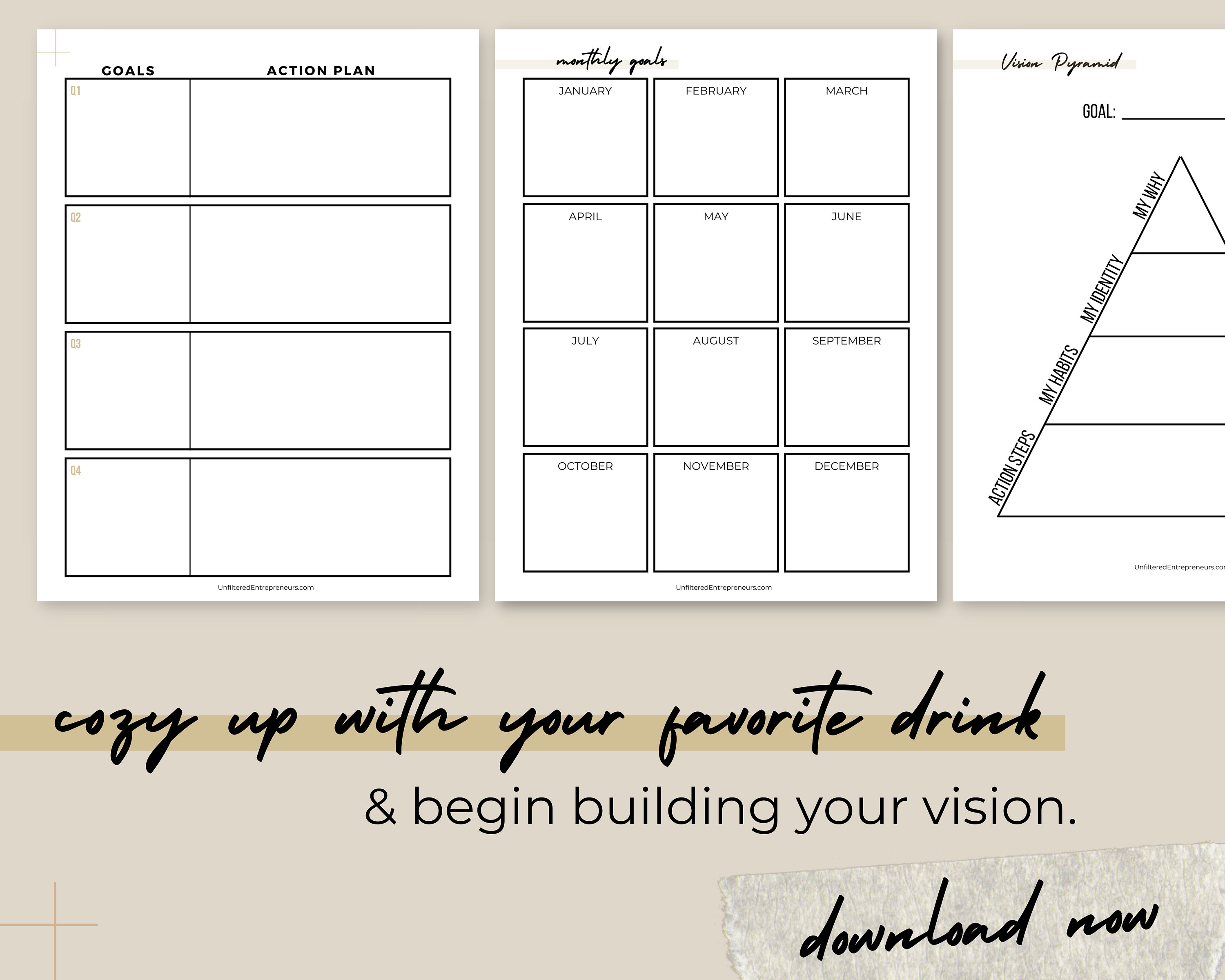 Vision Board Workbook 2025, Manifestation Planner, Goal Setting Planner ...