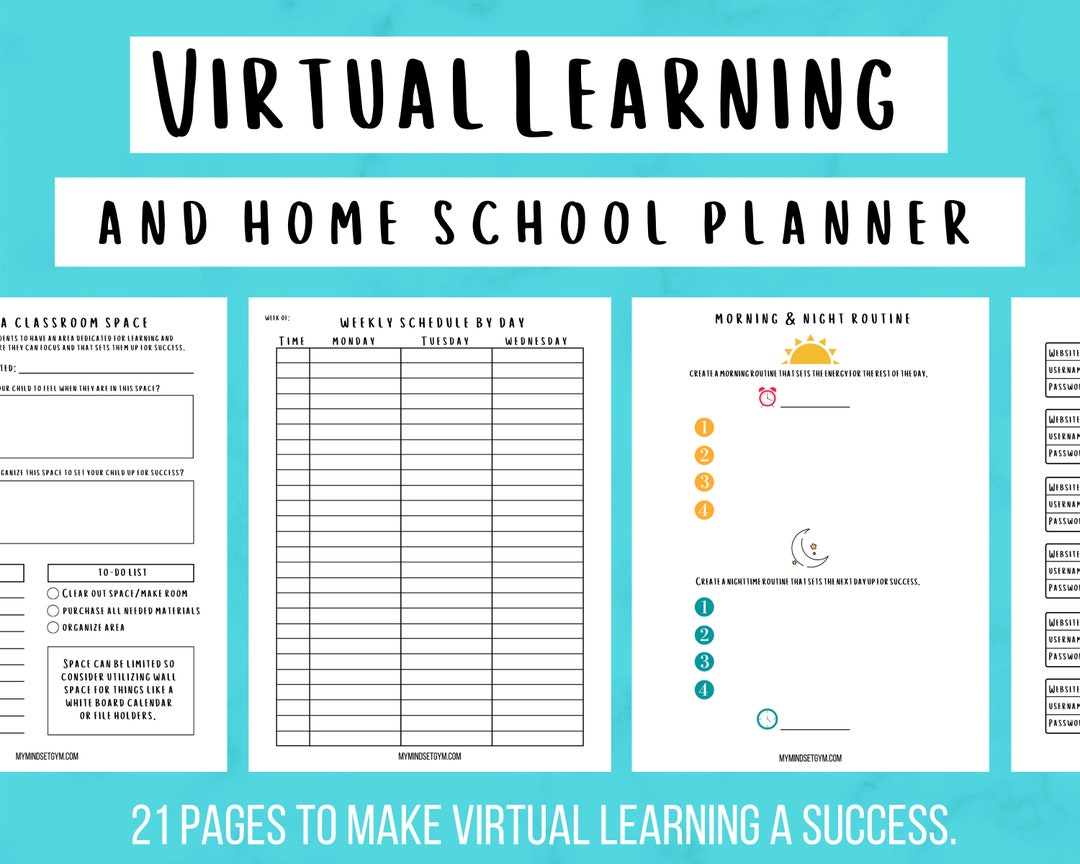 Virtual Learning & Homeschool Planner - Printable Homeschool Planner ...