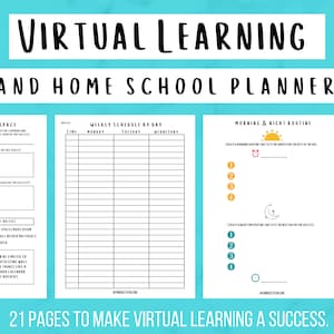 Virtual Learning & Homeschool Planner - Printable Homeschool Planner ...