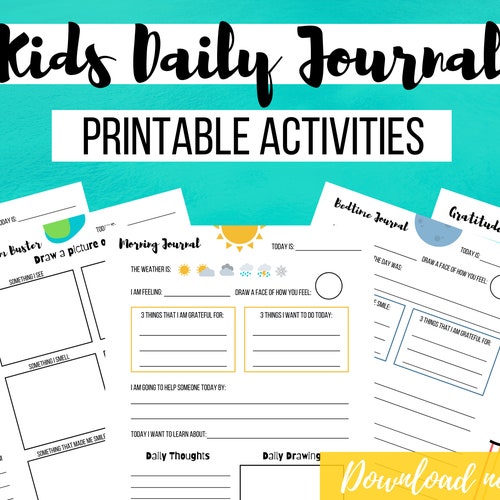 Kids Daily Journal Printable | Etsy