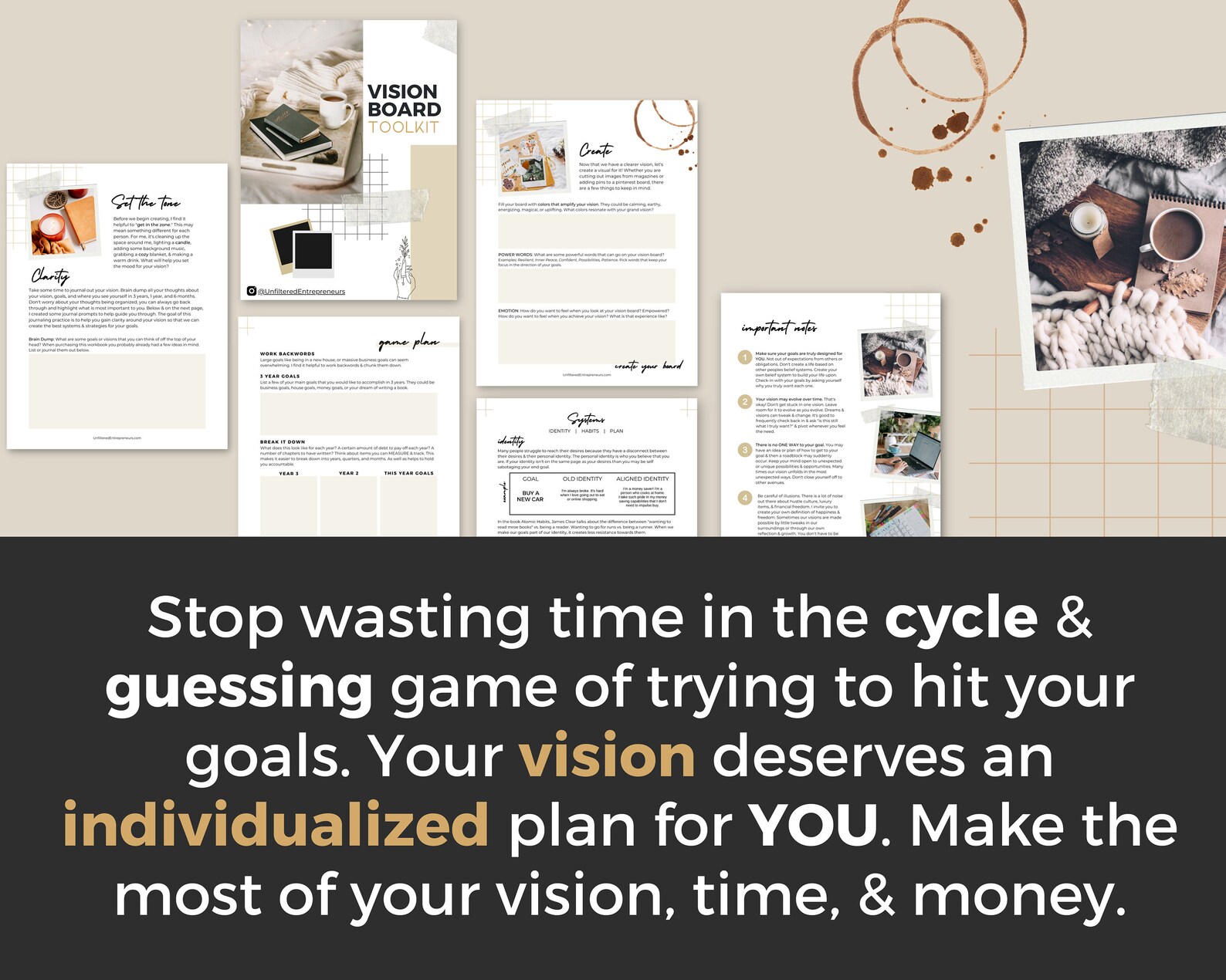 Vision Board Workbook 2025, Manifestation Planner, Goal Setting Planner ...