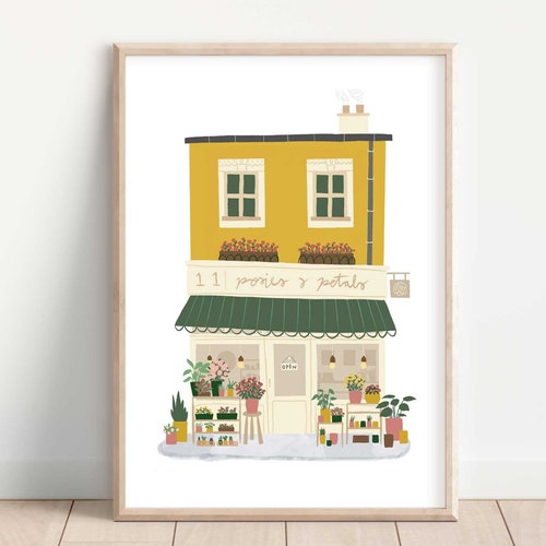 Bookshop Art Print Cute Shop Illustration A6 A5 A4 A3 - Etsy