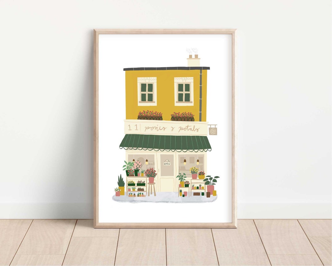 Florist Print | Cute Flower Shop Illustration Art | A5, A4, A3 - Etsy UK