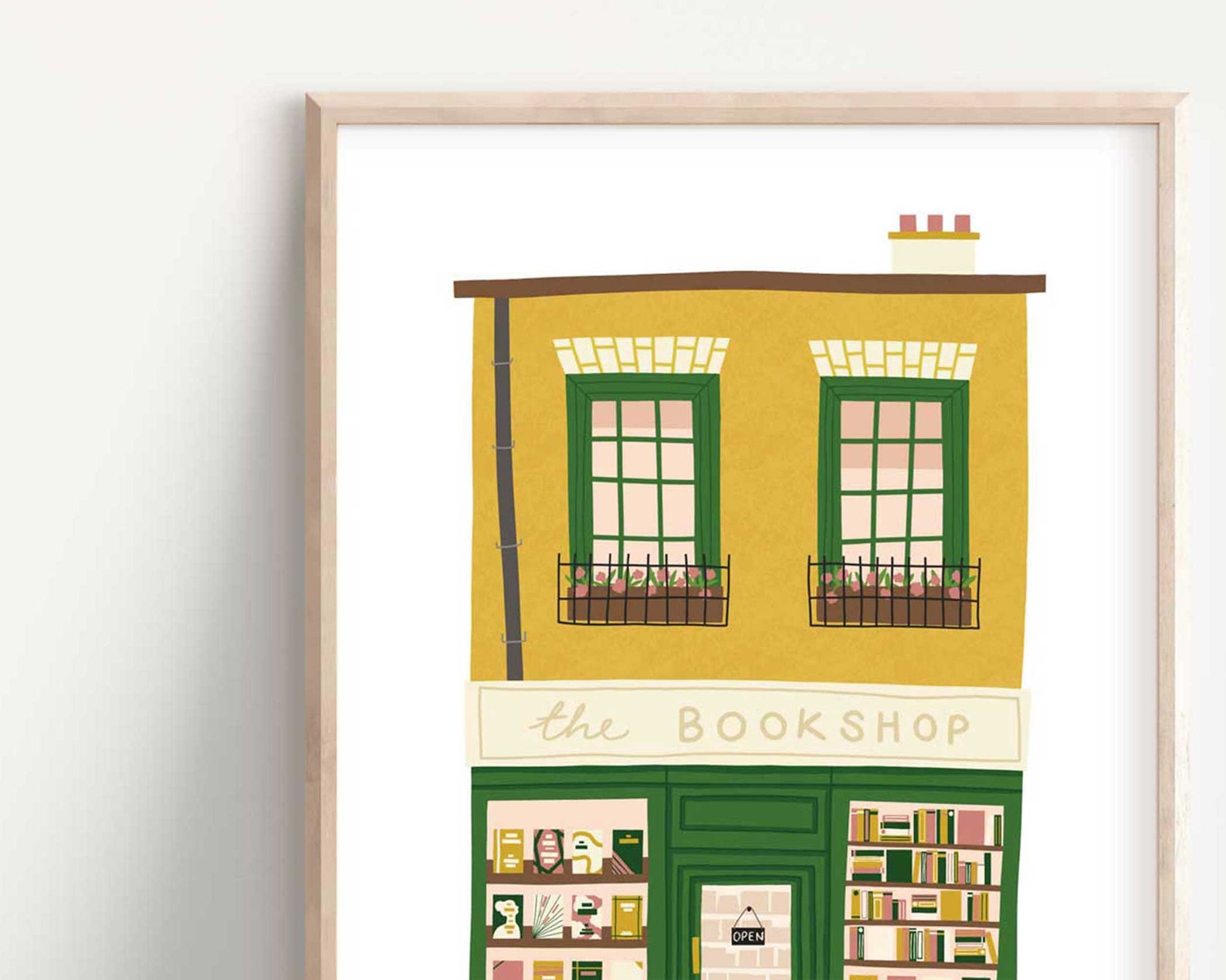 Bookshop Art Print Cute Shop Illustration A6 A5 A4 A3 - Etsy
