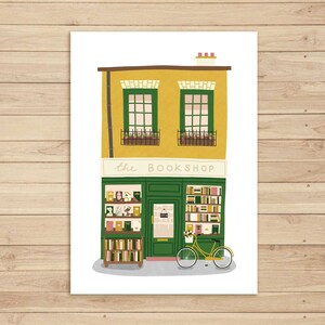 Bookshop Art Print Cute Shop Illustration A6, A5, A4, A3 Print - Etsy