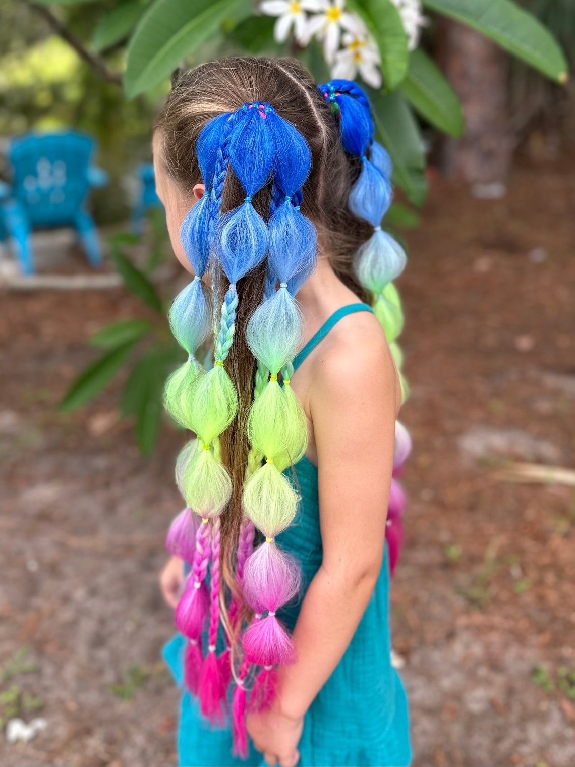 Rainbow Popsicle Braided Ponytail Set - Etsy