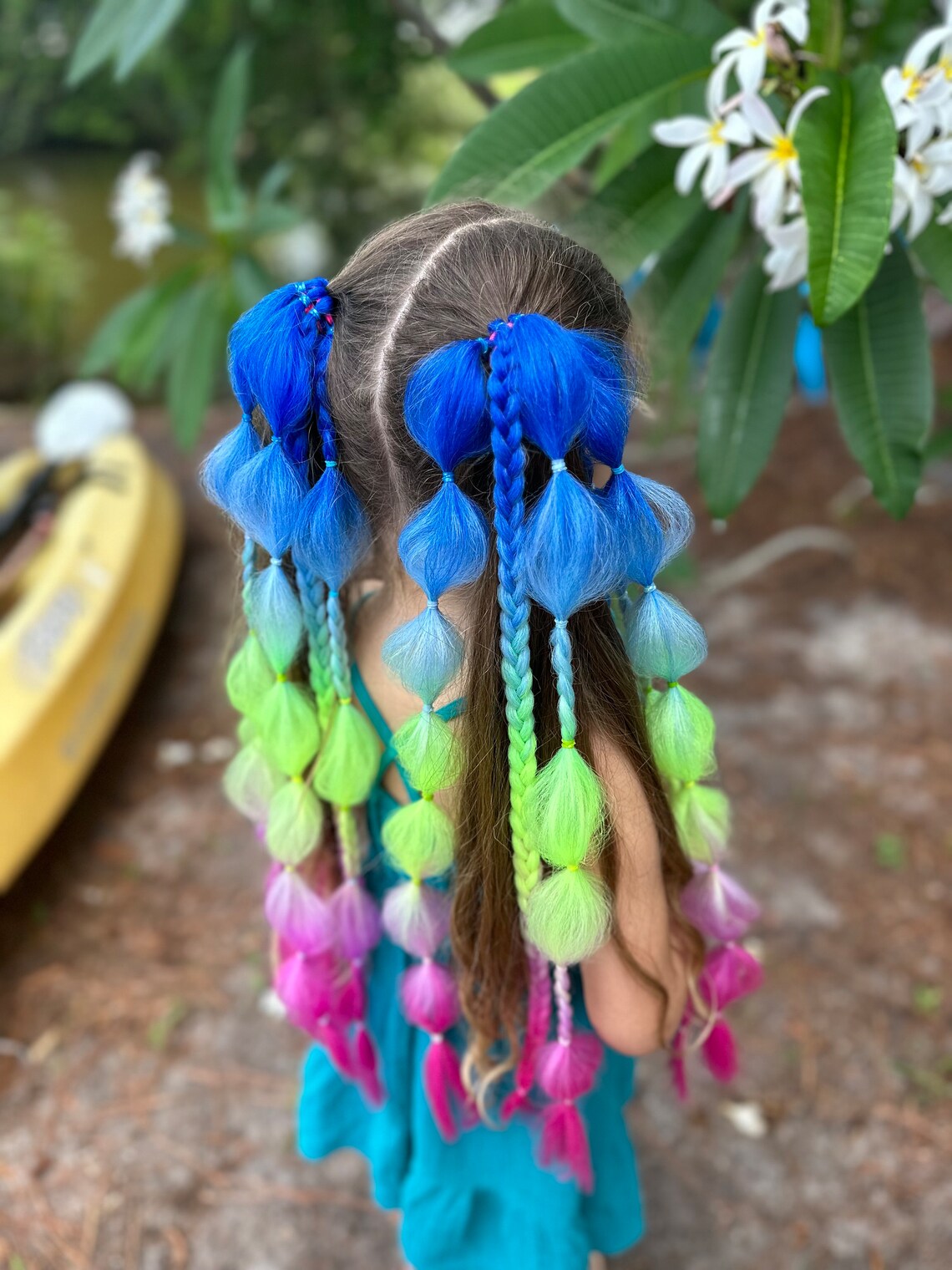 Rainbow Popsicle Braided Ponytail Set - Etsy
