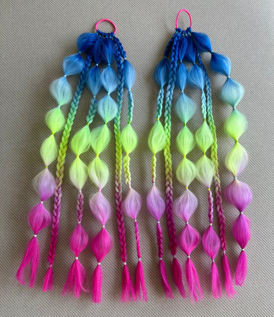 Rainbow Popsicle Braided Ponytail Set - Etsy
