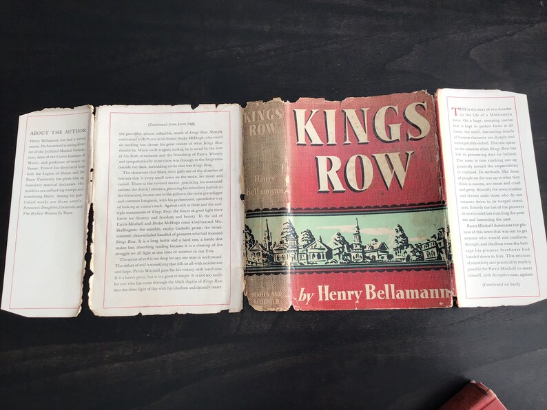 King’s Row, by Henry Bellamann, Simon and Schuster, 1940 Hardcover - Etsy