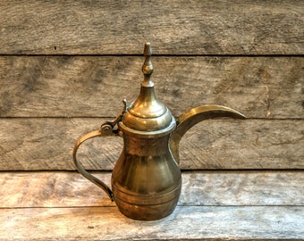 Old Brass Dallah Coffee Pot, Vintage Arabic Islamic Brass Teapot - Etsy