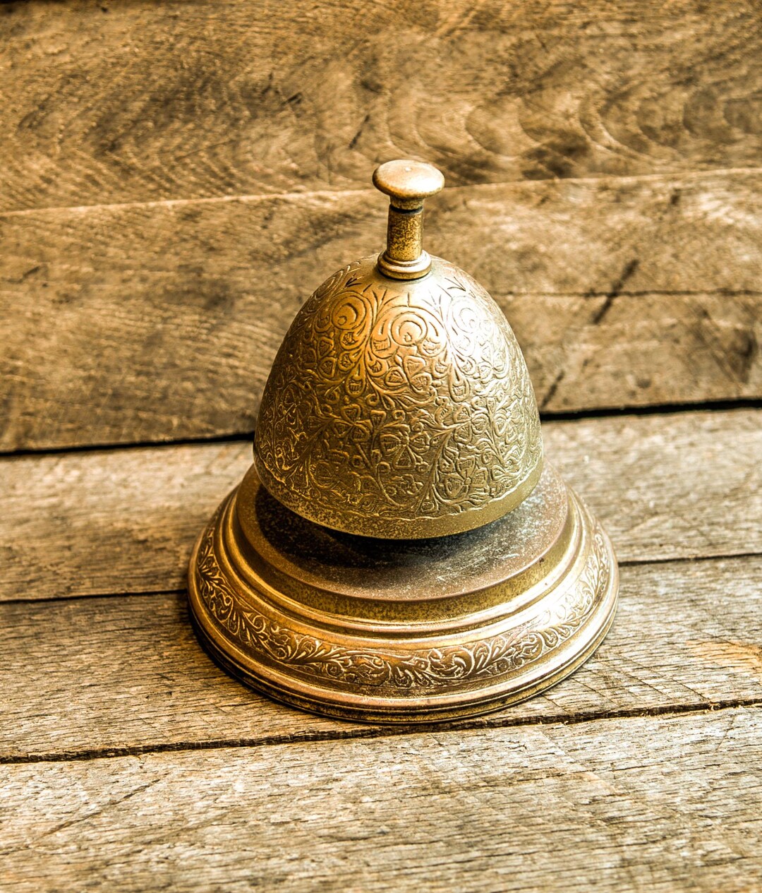 Vintage Brass Hotel Desk Bell - Etsy