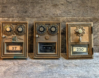 ONE Antique Brass US Post Office Mail Box Door ORO Mfg - Etsy