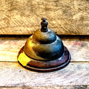 Vintage Metal and Wood Hotel Desk Bell - Etsy