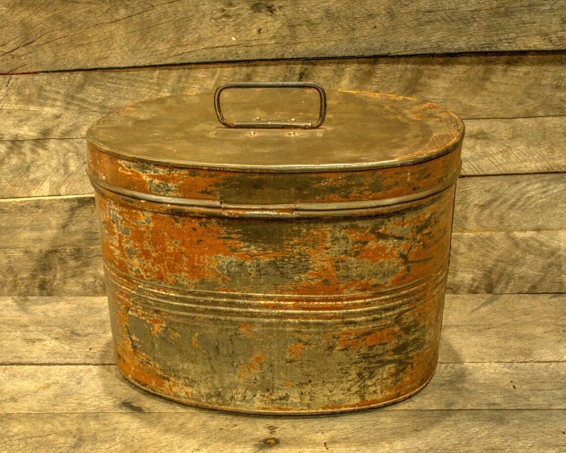 Vintage Tin Storage Bin - Etsy