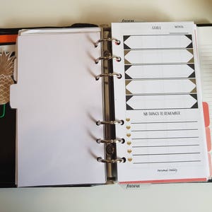 Personal Size Filofax Planner Inserts, Monthly CALENDAR, Dates Not ...