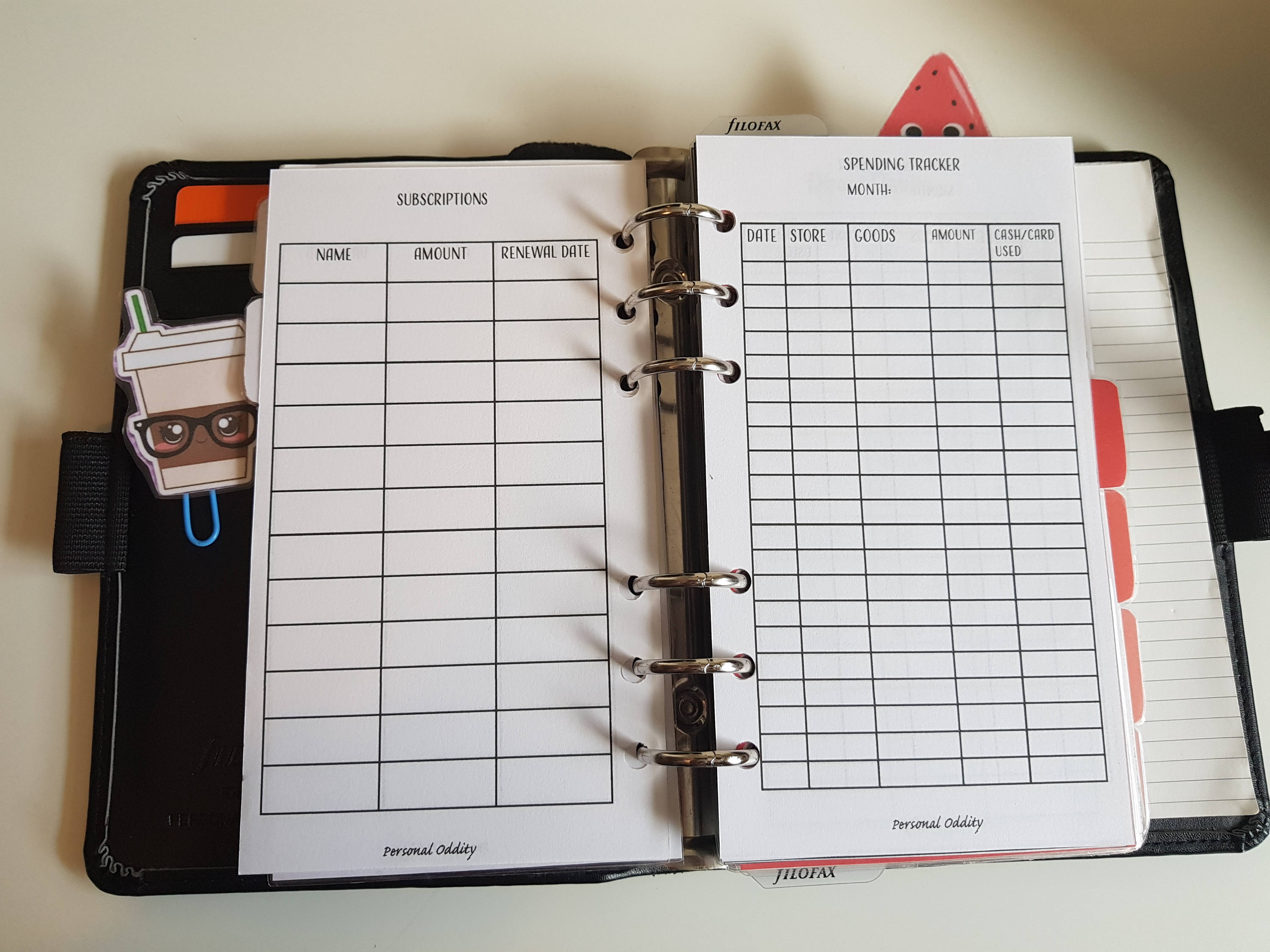 Filofax Personal Planner Inserts, Organiser, Organizer, Finance ...