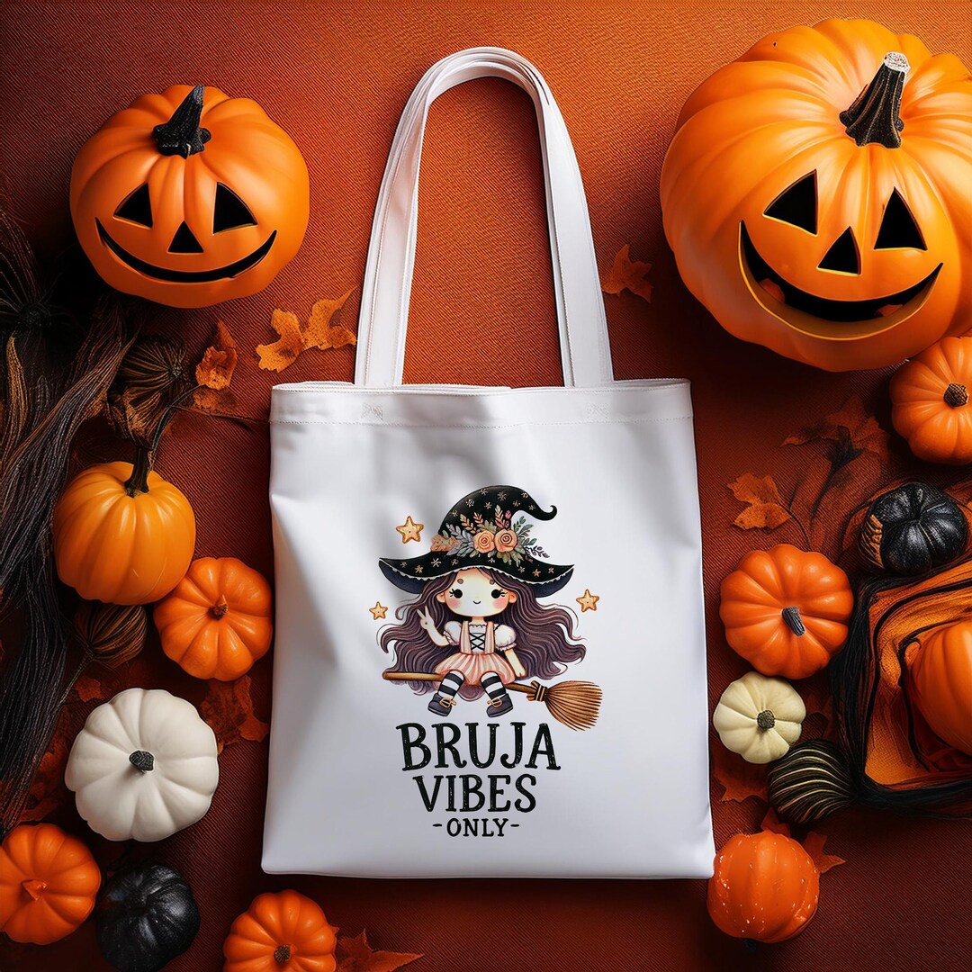 Bruja Vibes Only Tote Bag | Halloween Witch Bag | Spanglish Latina Gift ...