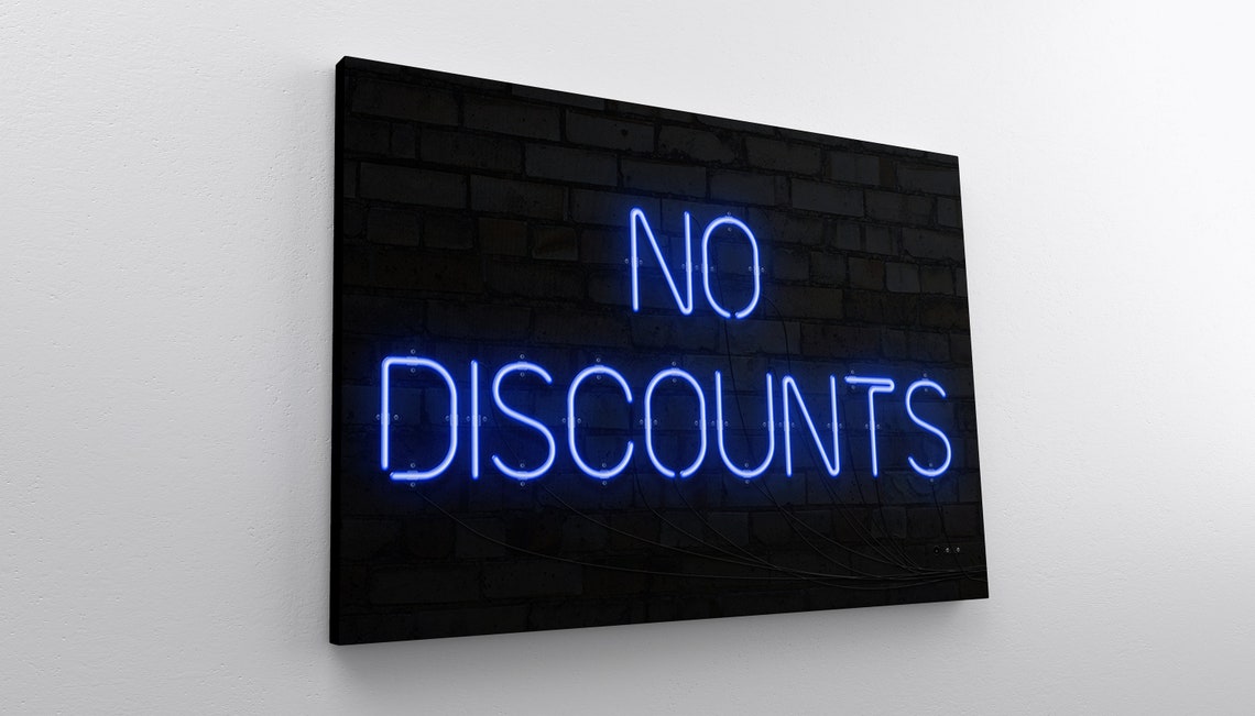 Funny Sign No Discount Sign Funny Motivational Wall Art | Etsy