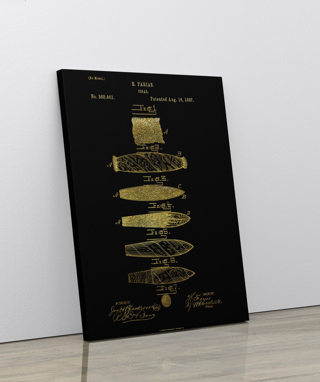 Cigar Patent Print on Canvas Cigar Decor Cigar Art Print - Etsy