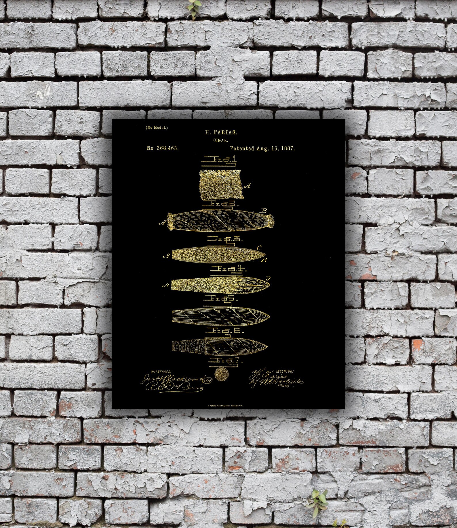 Cigar Patent Print on Canvas Cigar Decor Cigar Art Print - Etsy