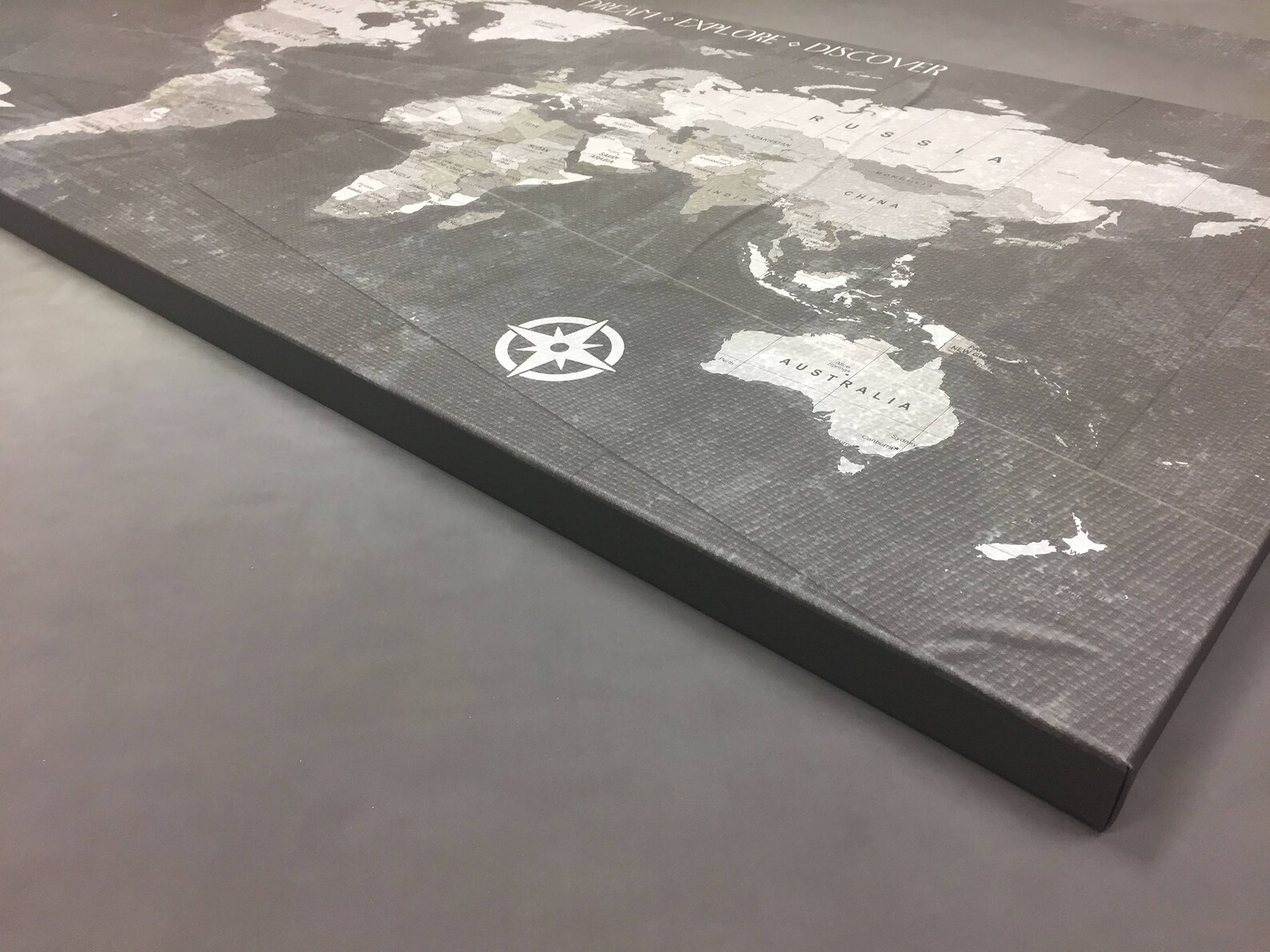 Pushpin Map Canvas Push Pin Map Distressed World Map World - Etsy