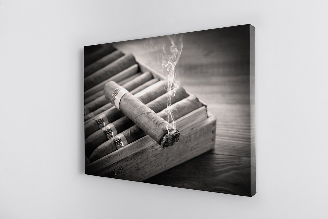 Cigar Art Canvas, Cigar Rolling, Cigar Collector, Modern Home Decor ...