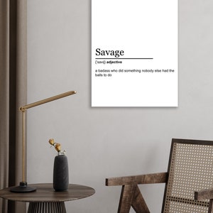 Savage Definition Wall Art Office Decor, Entrepreneur Art, Business ...