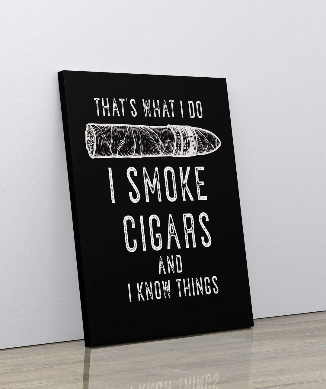 Cigar Decor, Cigar Canvas Art Print, Cigar Lover Gift, Cigar Art, Man ...