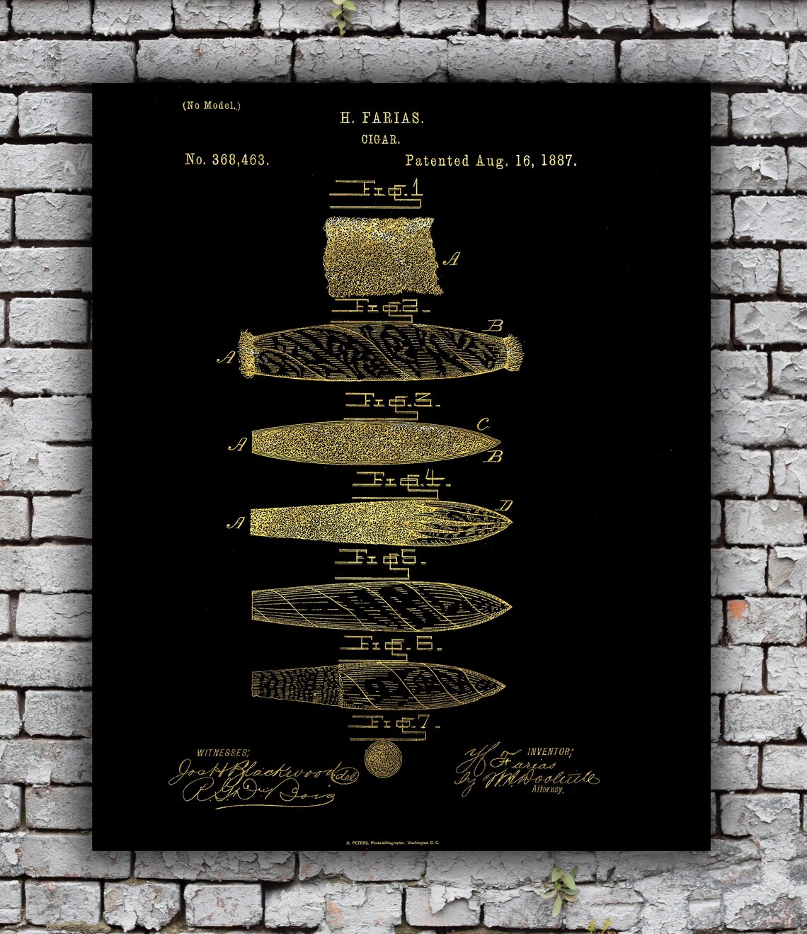 Cigar Patent Print on Canvas Cigar Decor Cigar Art Print - Etsy