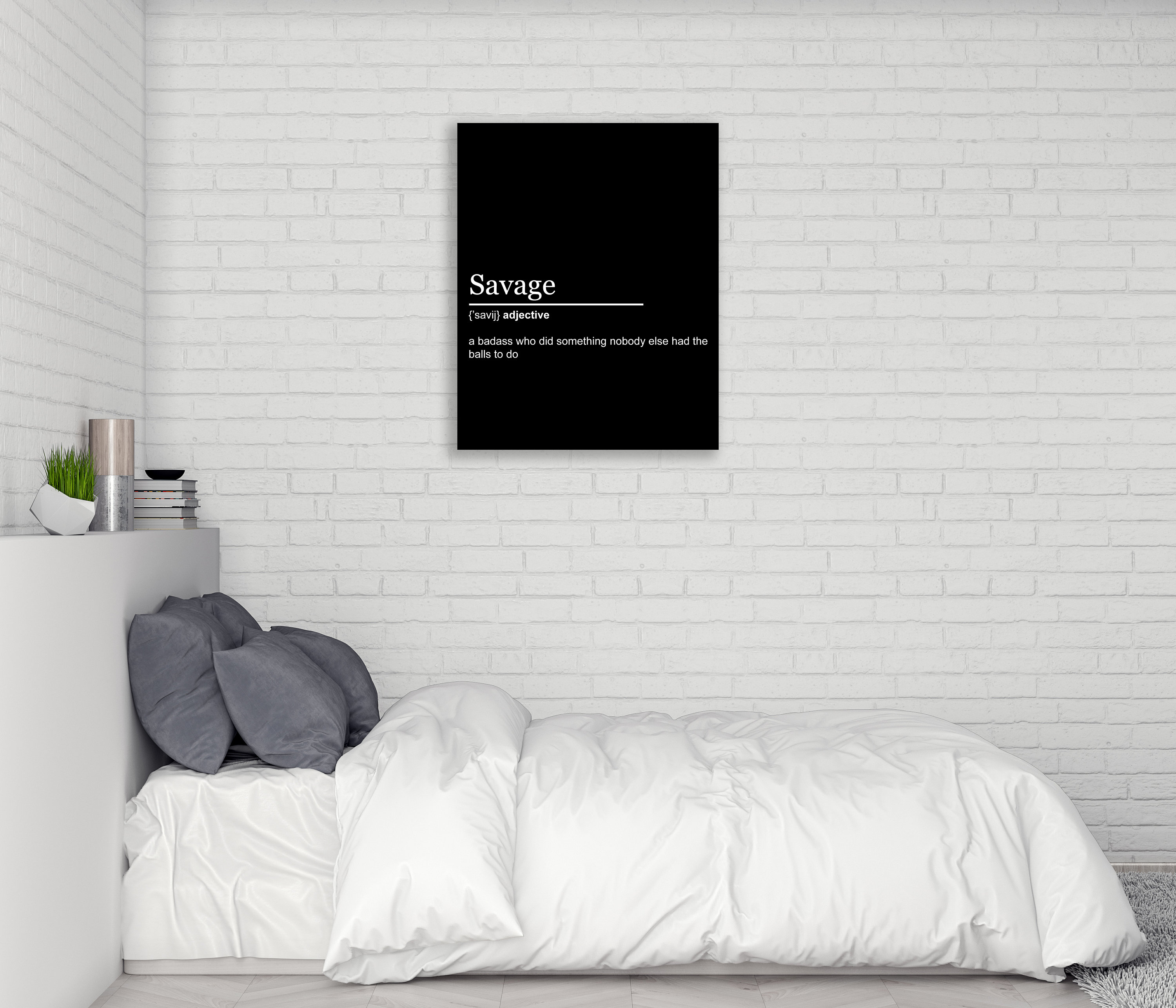 Savage Definition Wall Art Office Decor Entrepreneur Art - Etsy