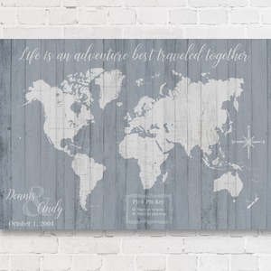 Personalized World Travel Map Personalized Push Pin Map - Etsy