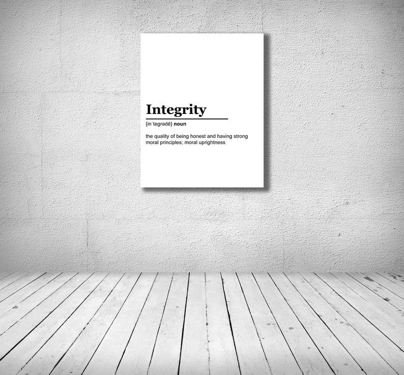 Printable Integrity Definition Wall Art Office Decor - Etsy